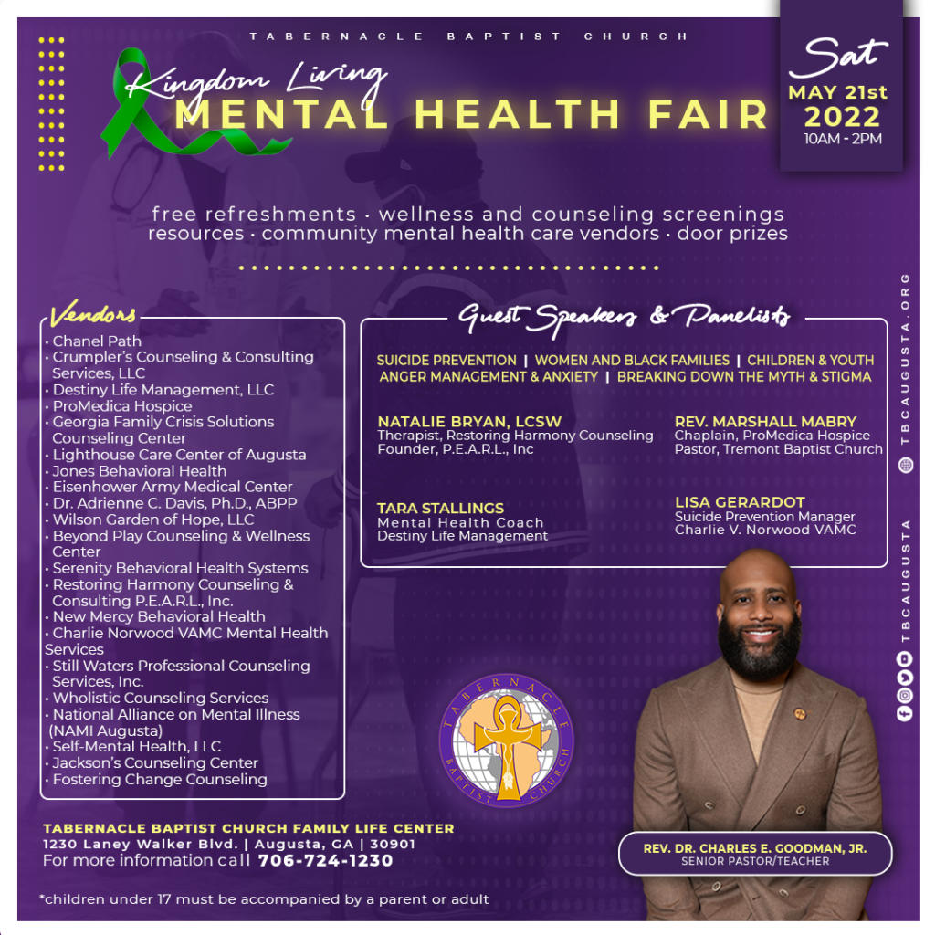 Kingdom Living Mental Health Fair – Tabernacle Baptist Church